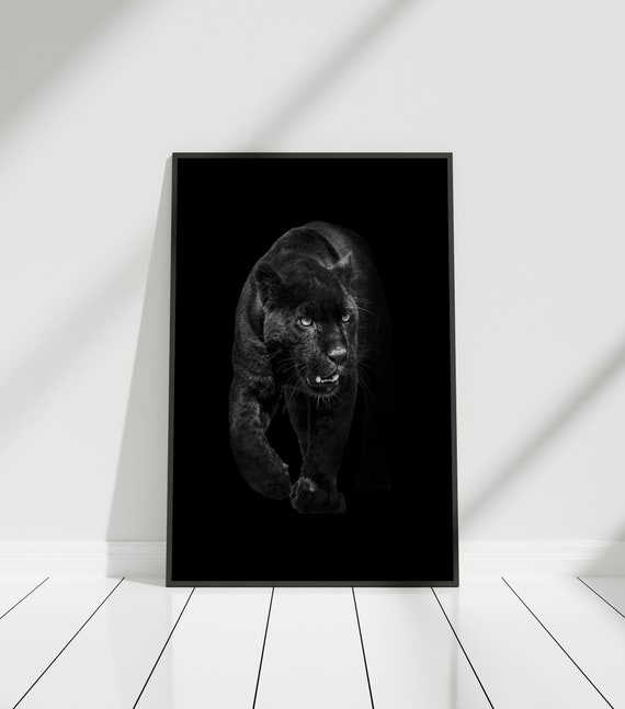 Hunting Black Panther Poster Black Panther Canvas Poster - Etsy