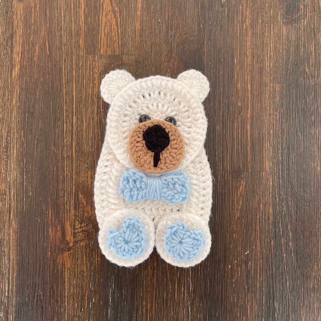 Bear Applique, Teddy Bear Crochet Applique, Premade Bear Applique, Baby ...