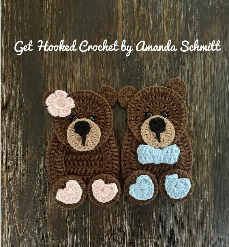 Bear Crochet Applique Teddy Bear Applique Girl Bear - Etsy