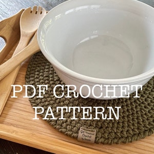 Rustic Round Trivet Crochet Pattern, Farmhouse Hot Pad Crochet Pattern ...