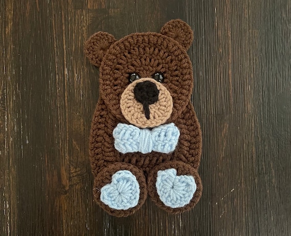Bear Applique Teddy Bear Crochet Applique Premade Bear | Etsy