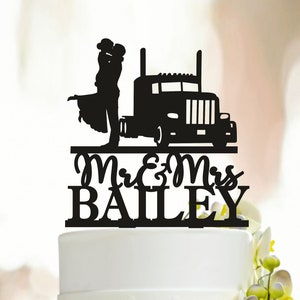 Semi Truck Wedding Cake Toppers For Older Couples Semi Truck Wedding ...