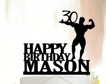 Body Builder Cake Topper, Body Building Cake Topper, Flexing Cake ...