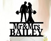 Fitness Couple Cake Topperbarbells Lifting Cake Topperweight - Etsy