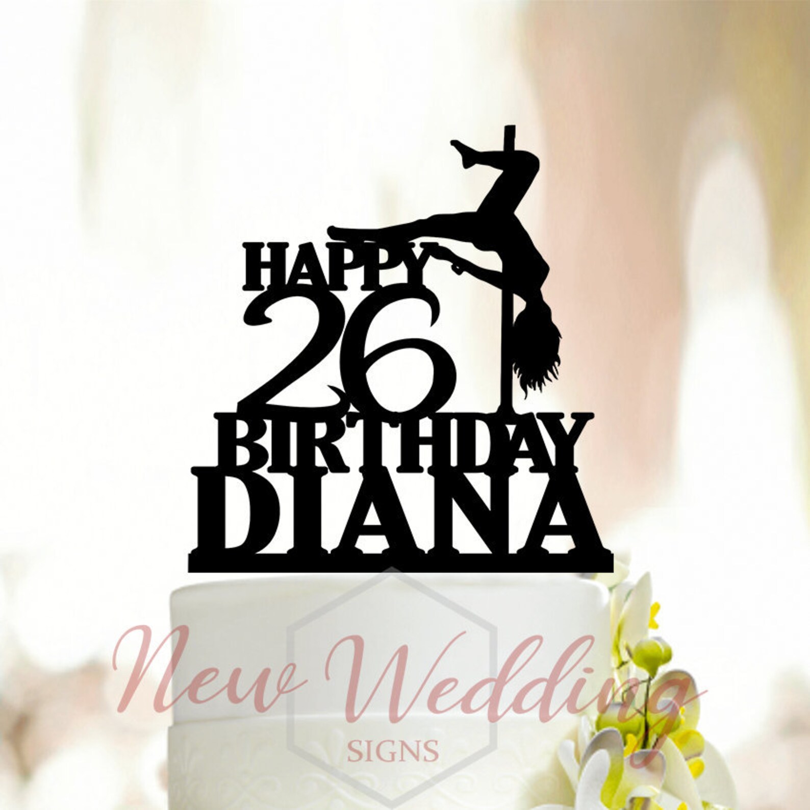 Personalized Pole Dancer Cake Topperpole Dancer Birthday Cake - Etsy