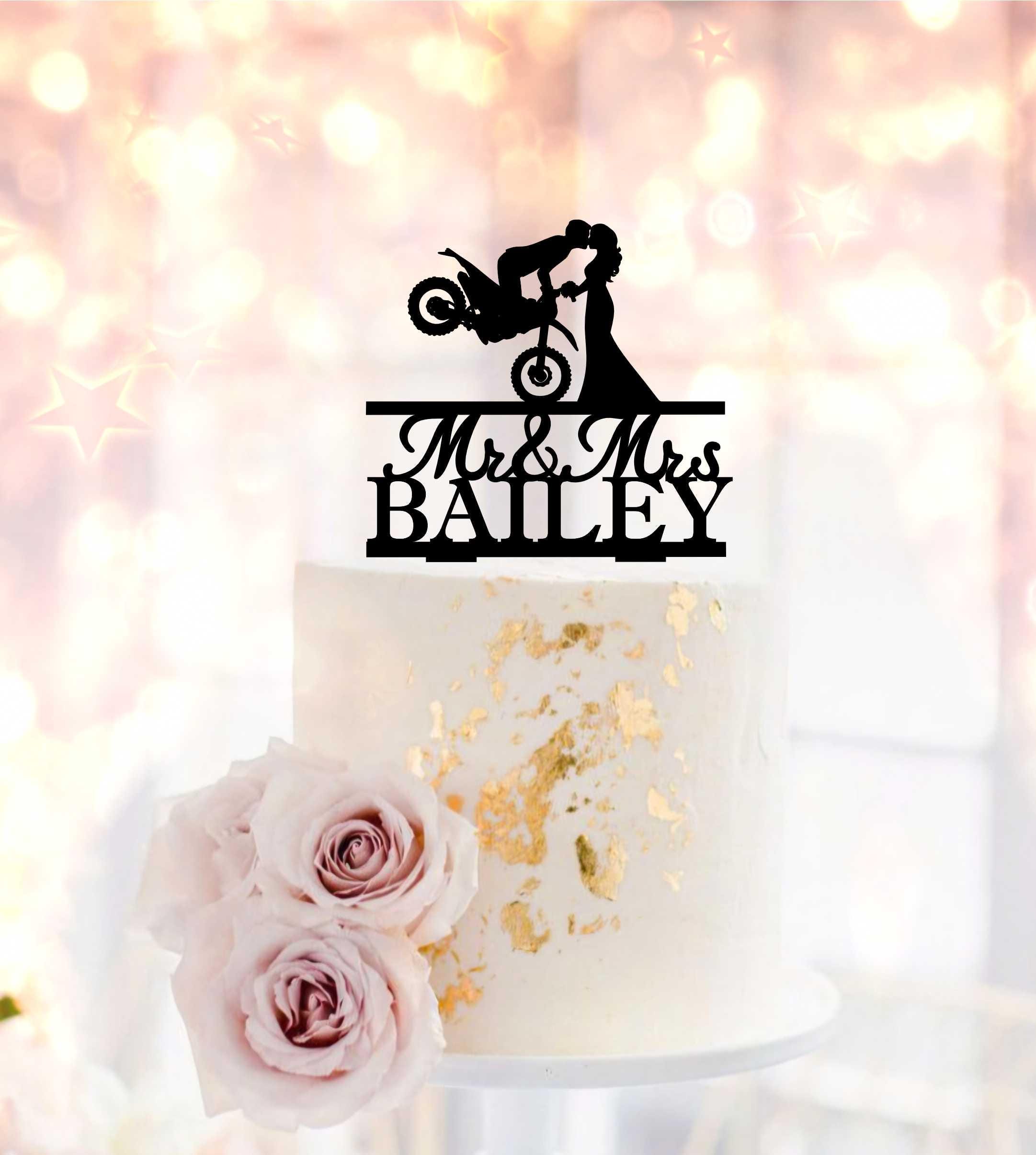 Motorcycle Cake Toppers, Motorcycle Wedding Cake Topper, Biker Cake ...