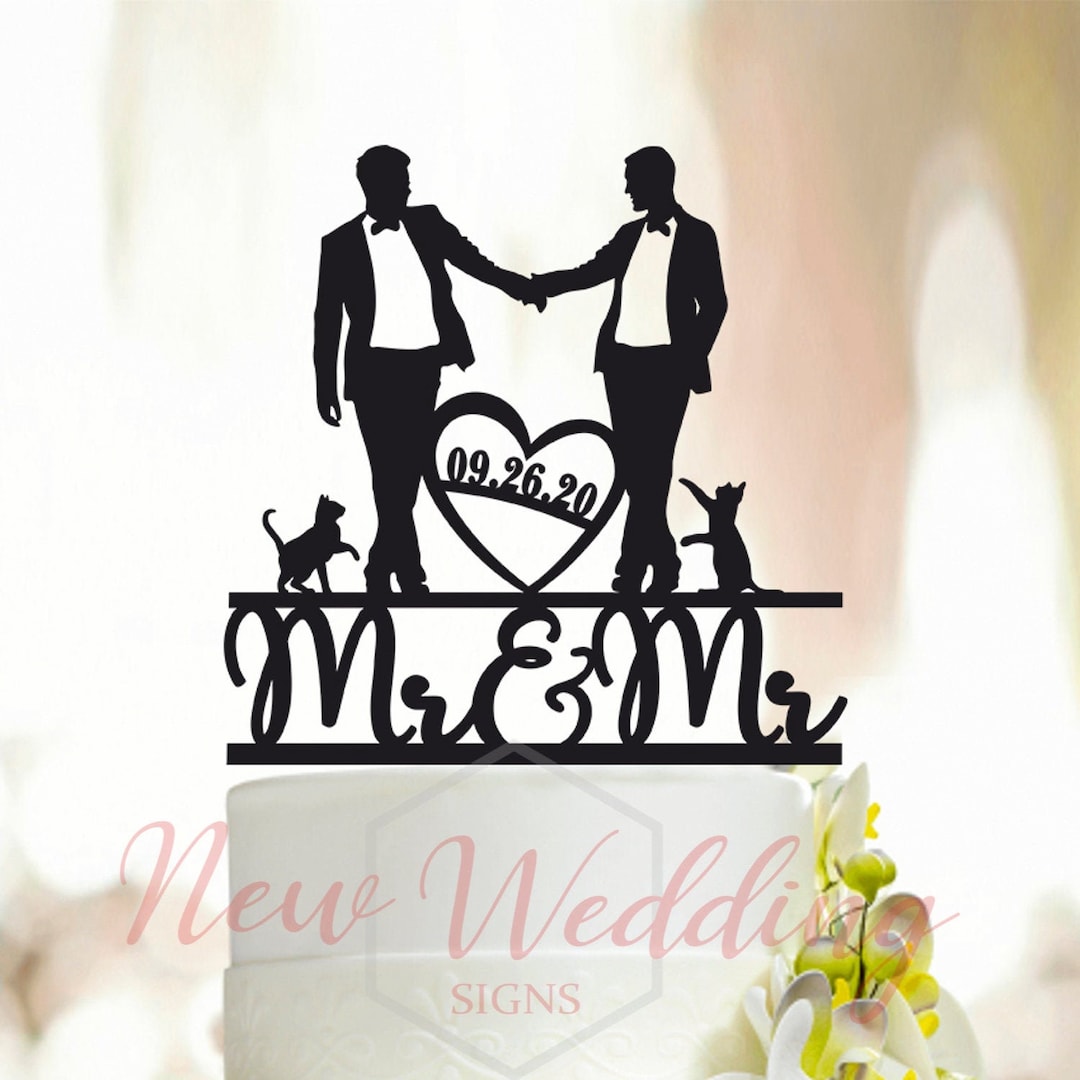 Gay Men, Gay Wedding Cake Topper, Gay Cake Topper for Wedding, MR and ...