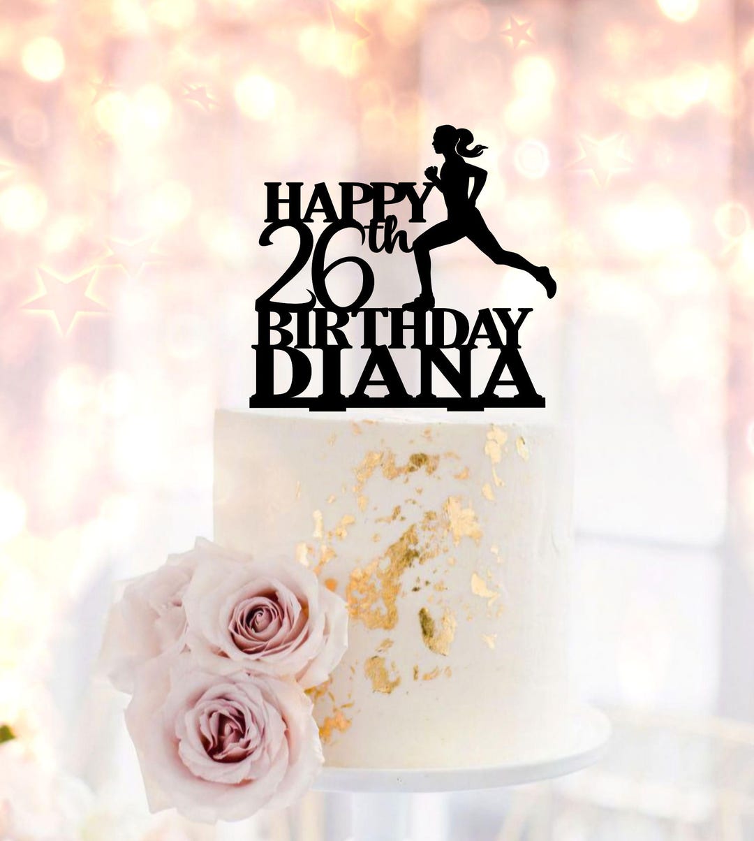 Female Runner Birthday Cake Topper With Name Age, Custom Track Race ...