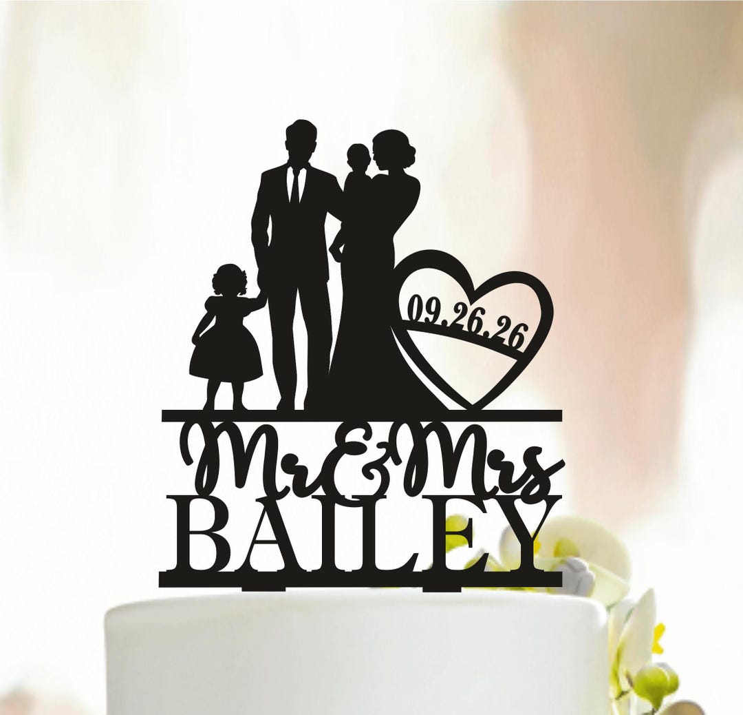 Family Wedding Cake Topper, Cake Topper With Children, Family Cake ...