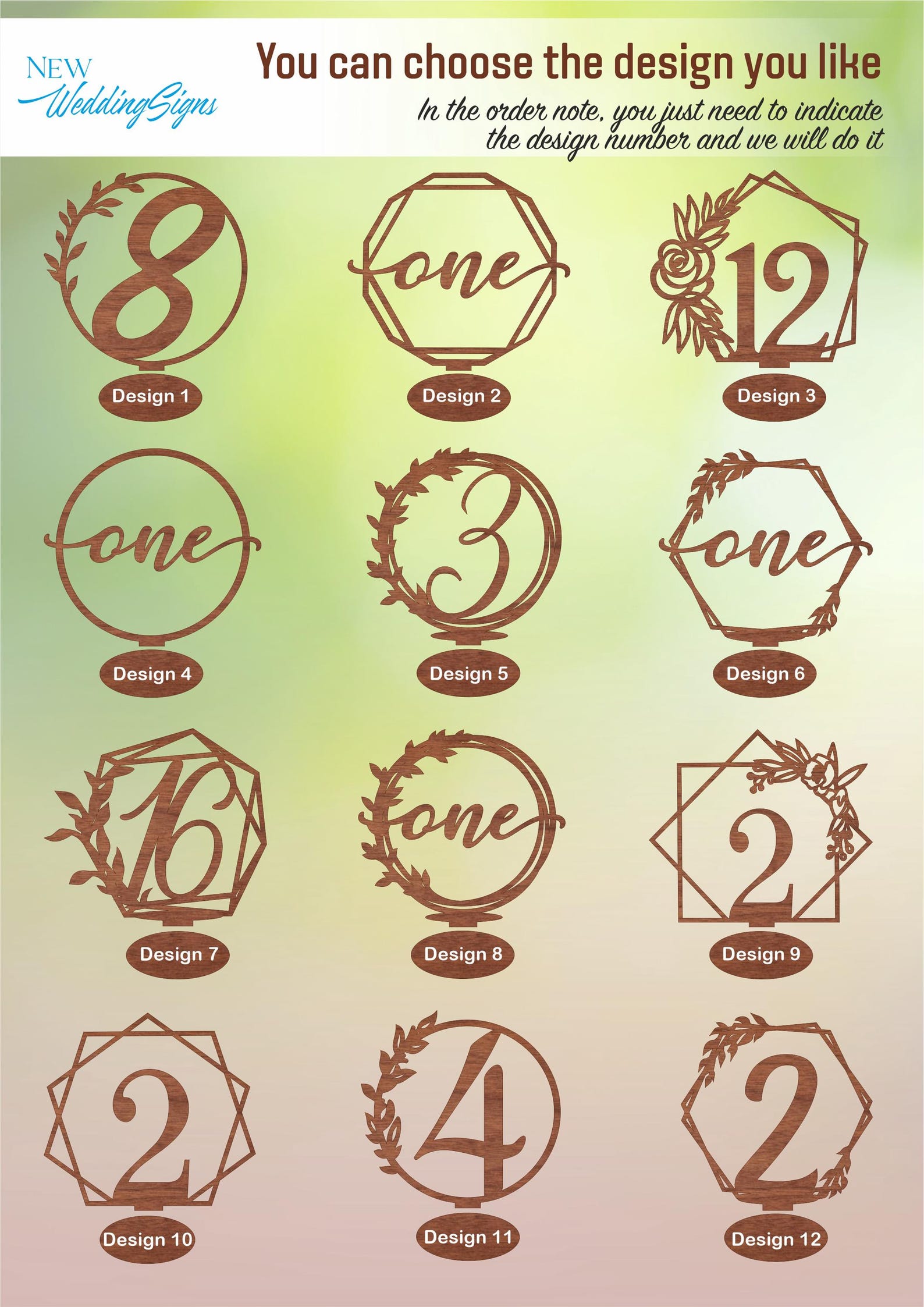 Table Numbers, Geometric Table Numbers, Wedding Table Numbers,almond ...