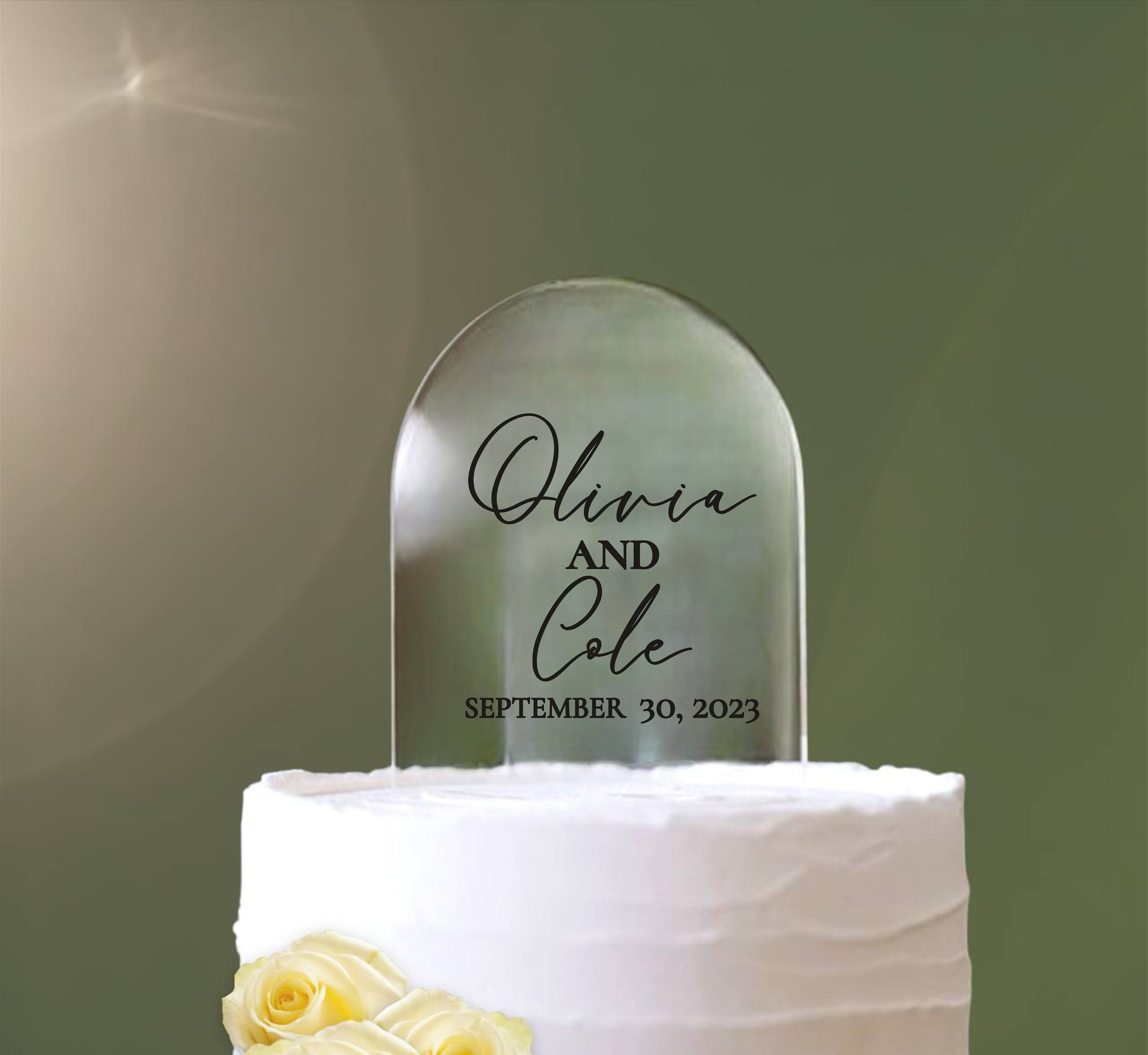 Personalized Acrylic Wedding Cake Topper Clear Arch With - Etsy