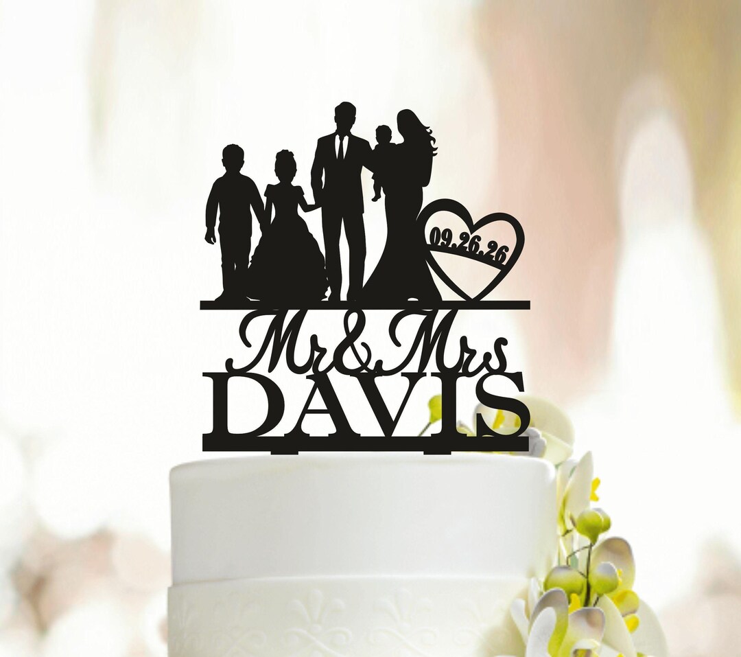Family Cake Topper With, Family Cake Topper With Kids, Couple Cake ...