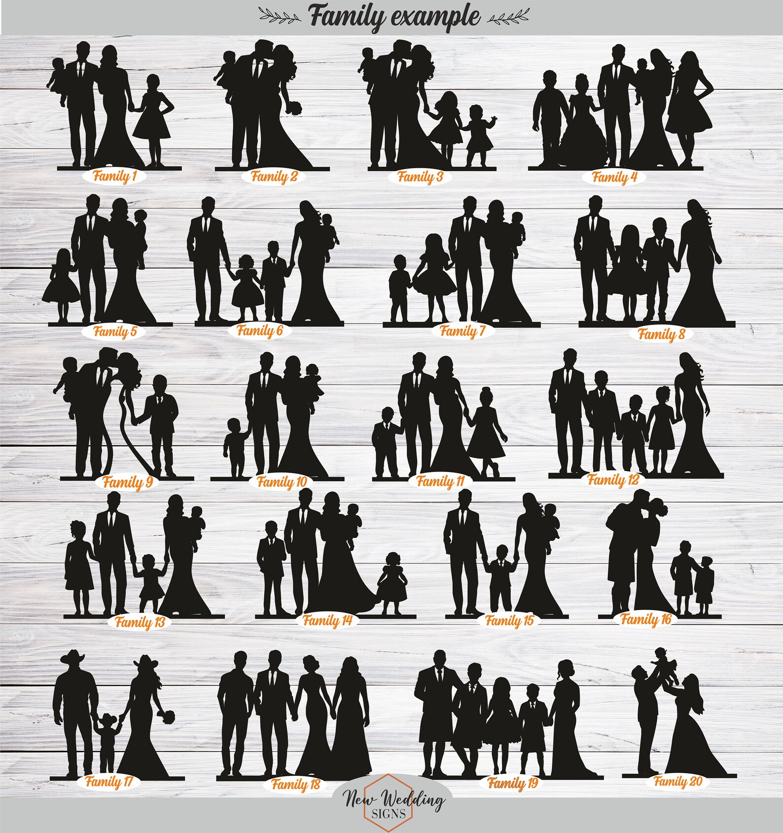 Family Cake Topper With Kids Wedding Cake Topper Couple Cake - Etsy