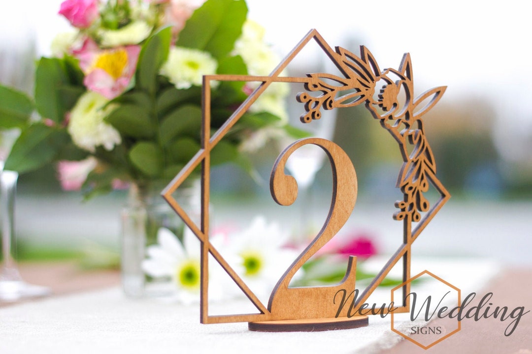 Table Numbers, Geometric Table Numbers, Wedding Table Numbers,almond ...