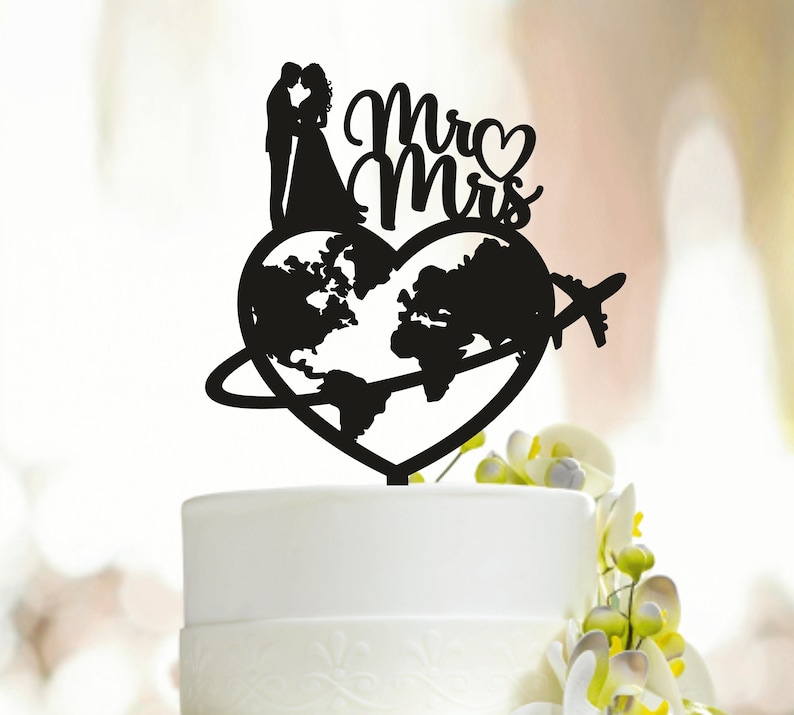 Travel Wedding Cake Topper Couple Wedding Cake Topper - Etsy