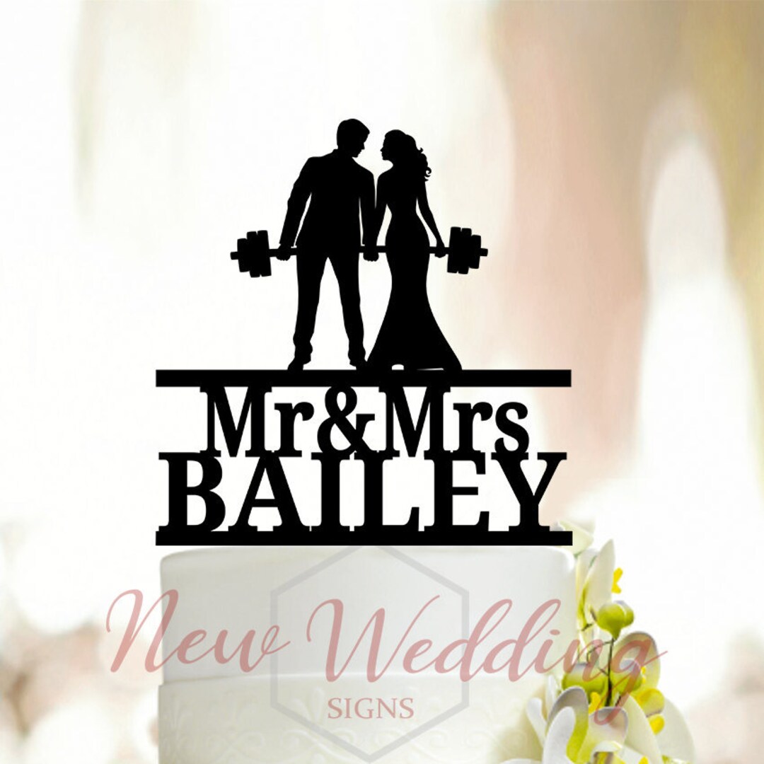 Fitness Couple Cake Topper,barbells Lifting Cake Topper,weight Lifting ...