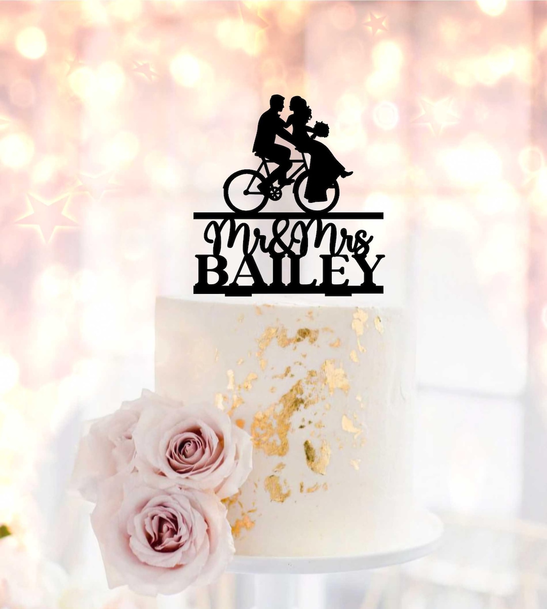 Bicycle Cake Topper, Bicycle Wedding Cake Topper, Bike Cake Topper,cake ...