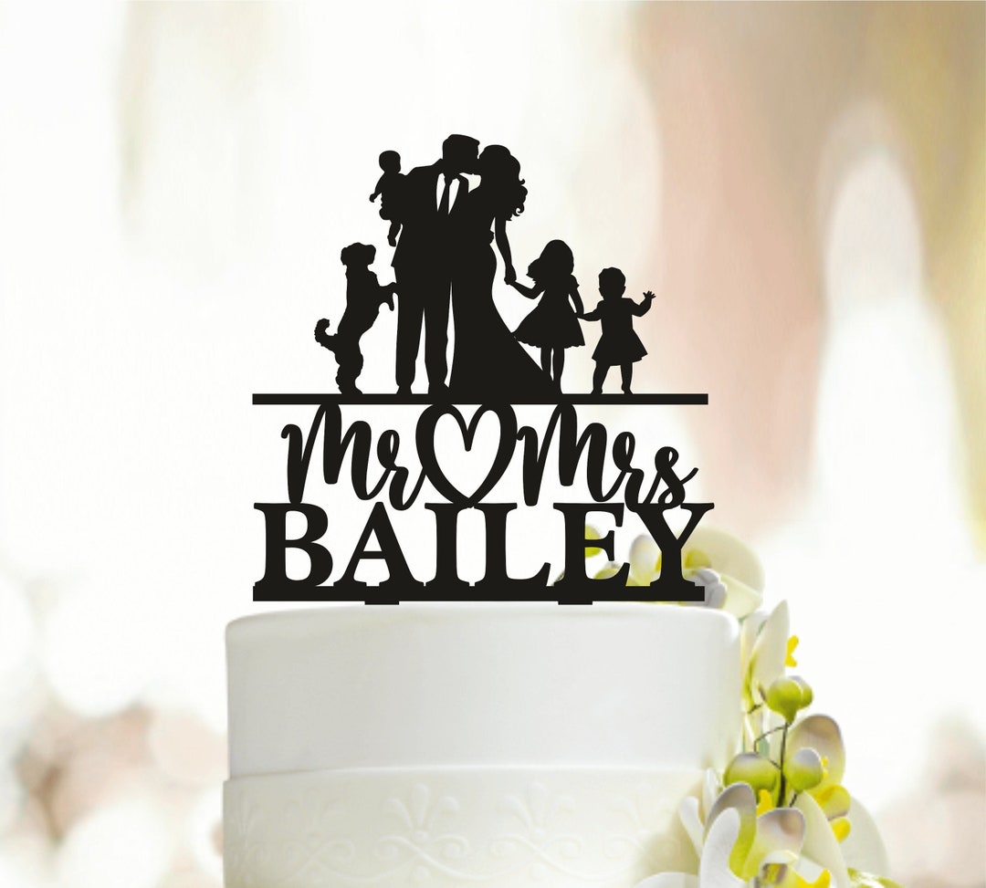 Family Cake Topper,wedding Cake Topper With Children,family Cake ...