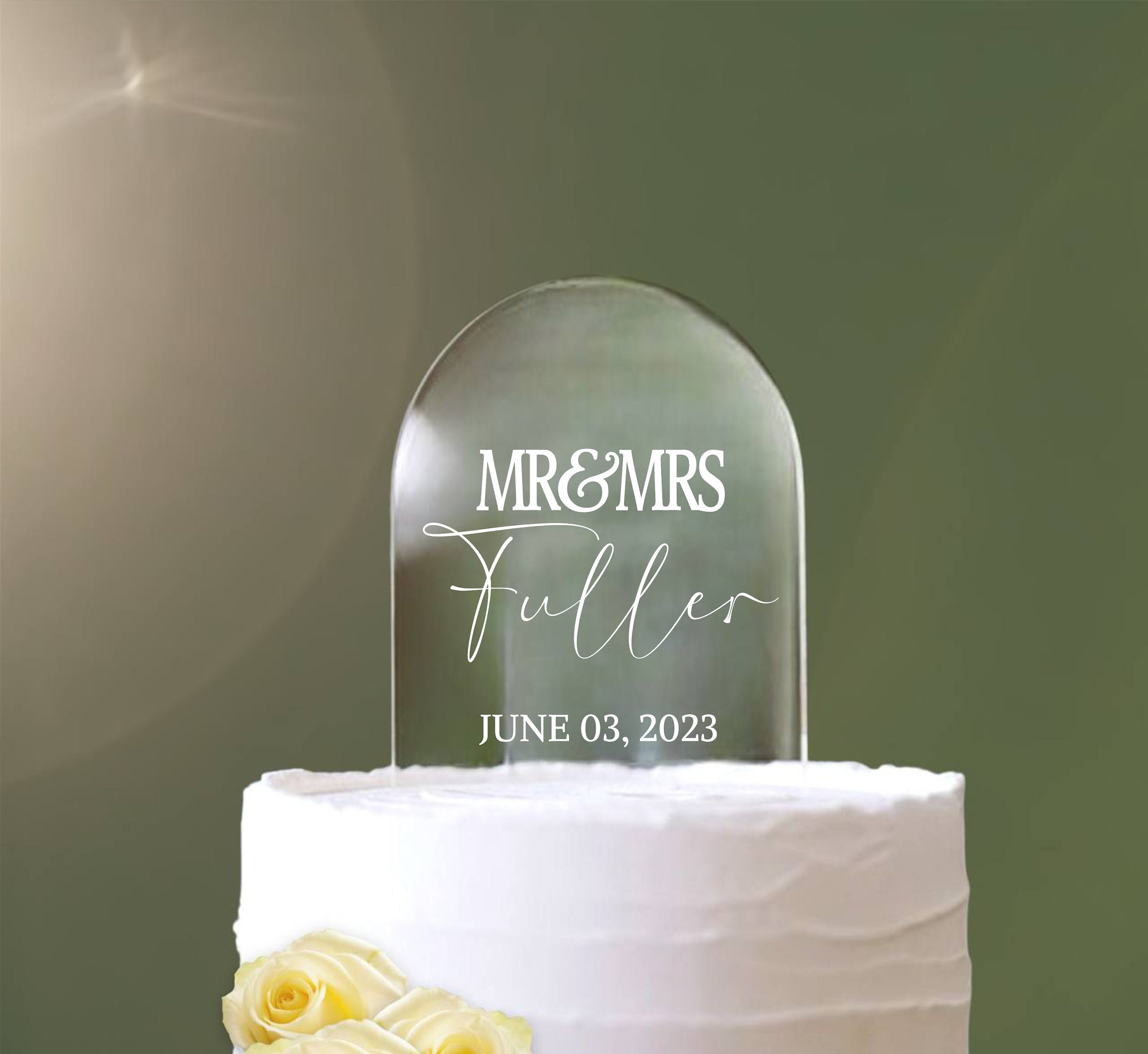 Personalized Acrylic Wedding Cake Topper Clear Arch With - Etsy