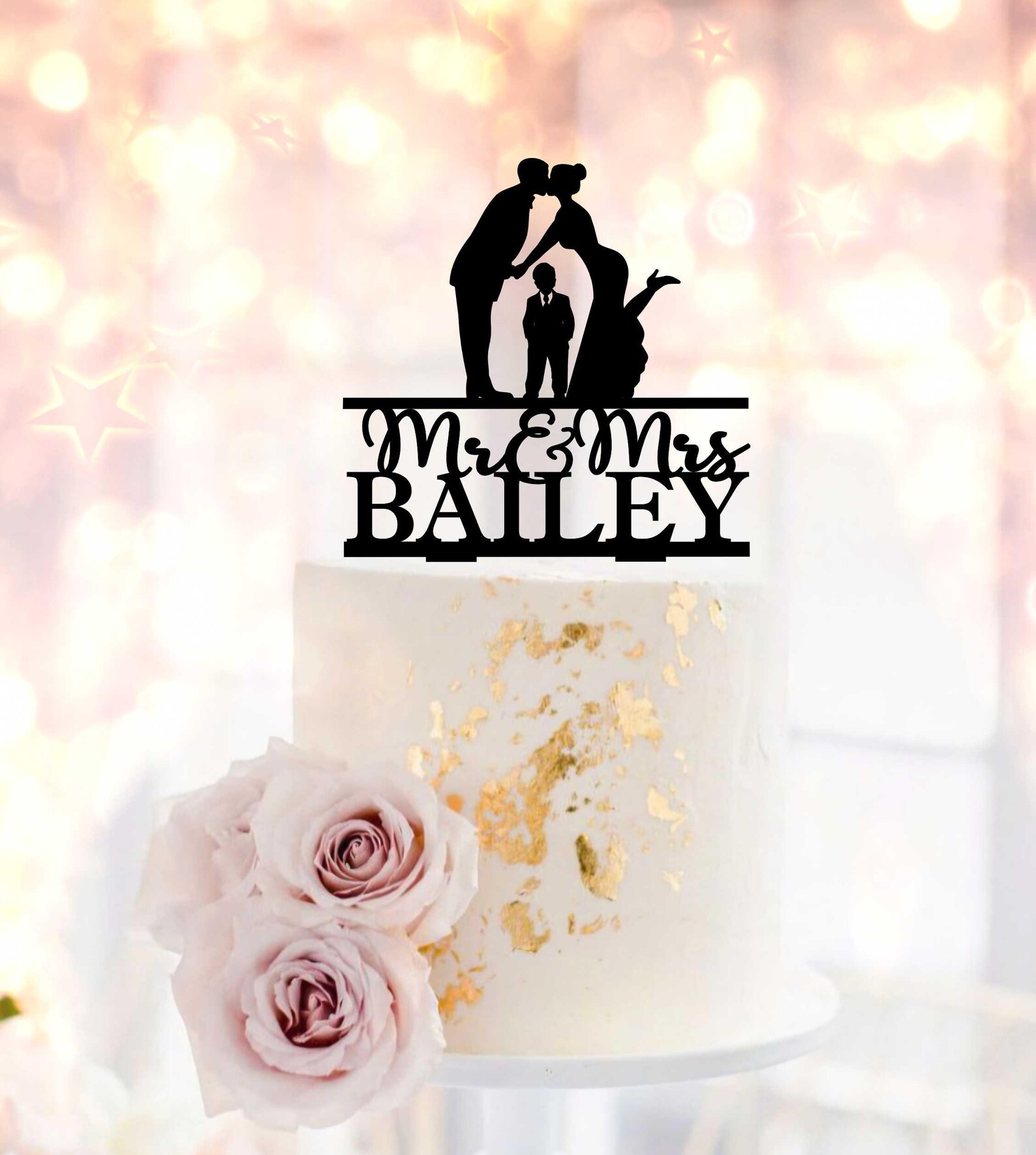 Family Cake Topper With Kids, Wedding Cake Topper, Couple Cake Topper ...