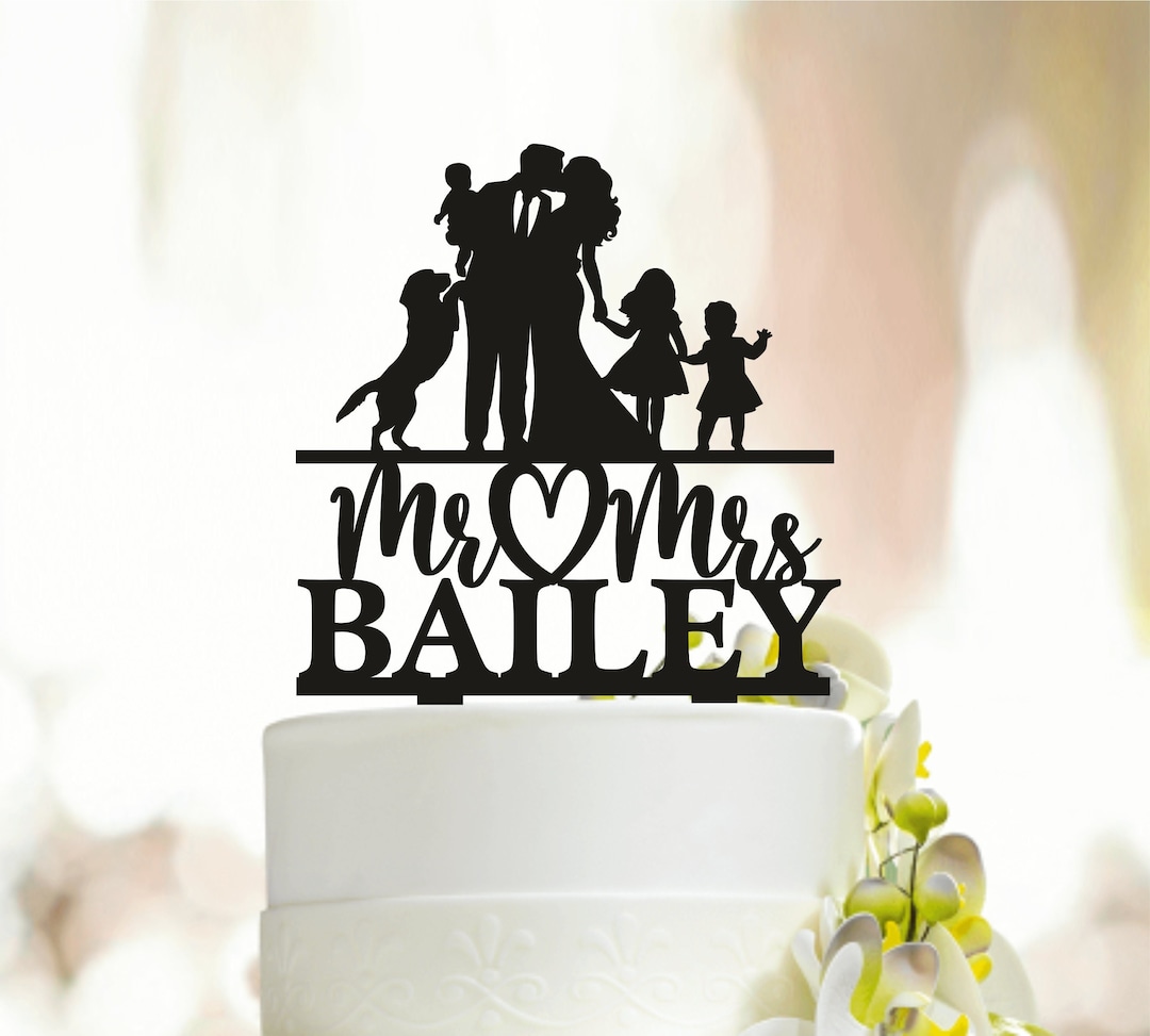Family Cake Topper,wedding Cake Topper With Children,family Cake ...