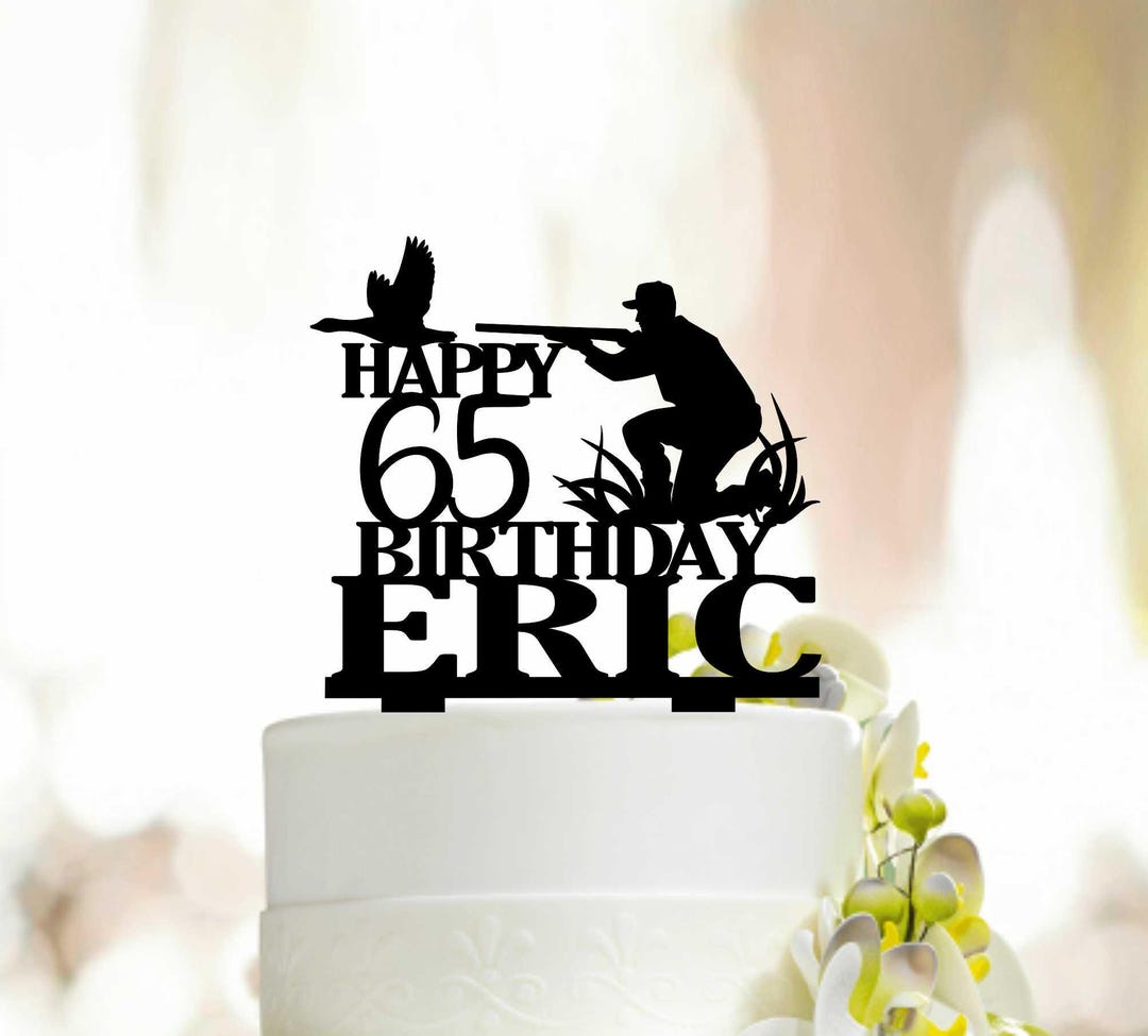 Custom Birthday Hunting Cake Topper, Pesonalised Hunter Cake Topper ...