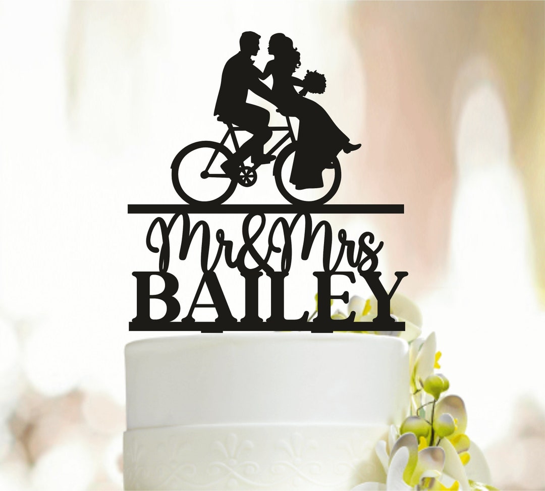 Bicycle Cake Topper, Bicycle Wedding Cake Topper, Bike Cake Topper,cake ...
