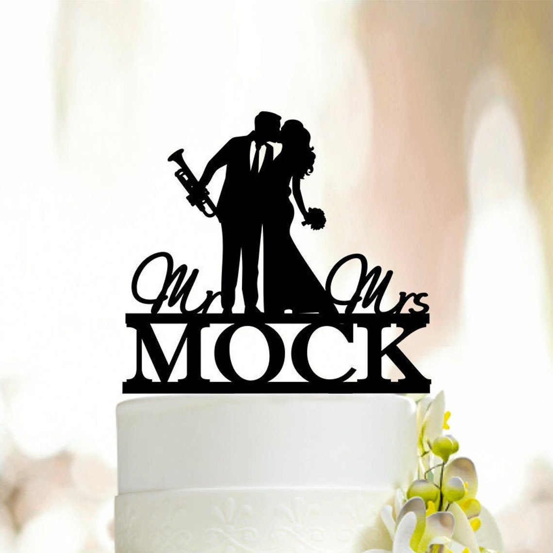 Trumpet Player Musician Wedding Cake Topper Personalized - Etsy