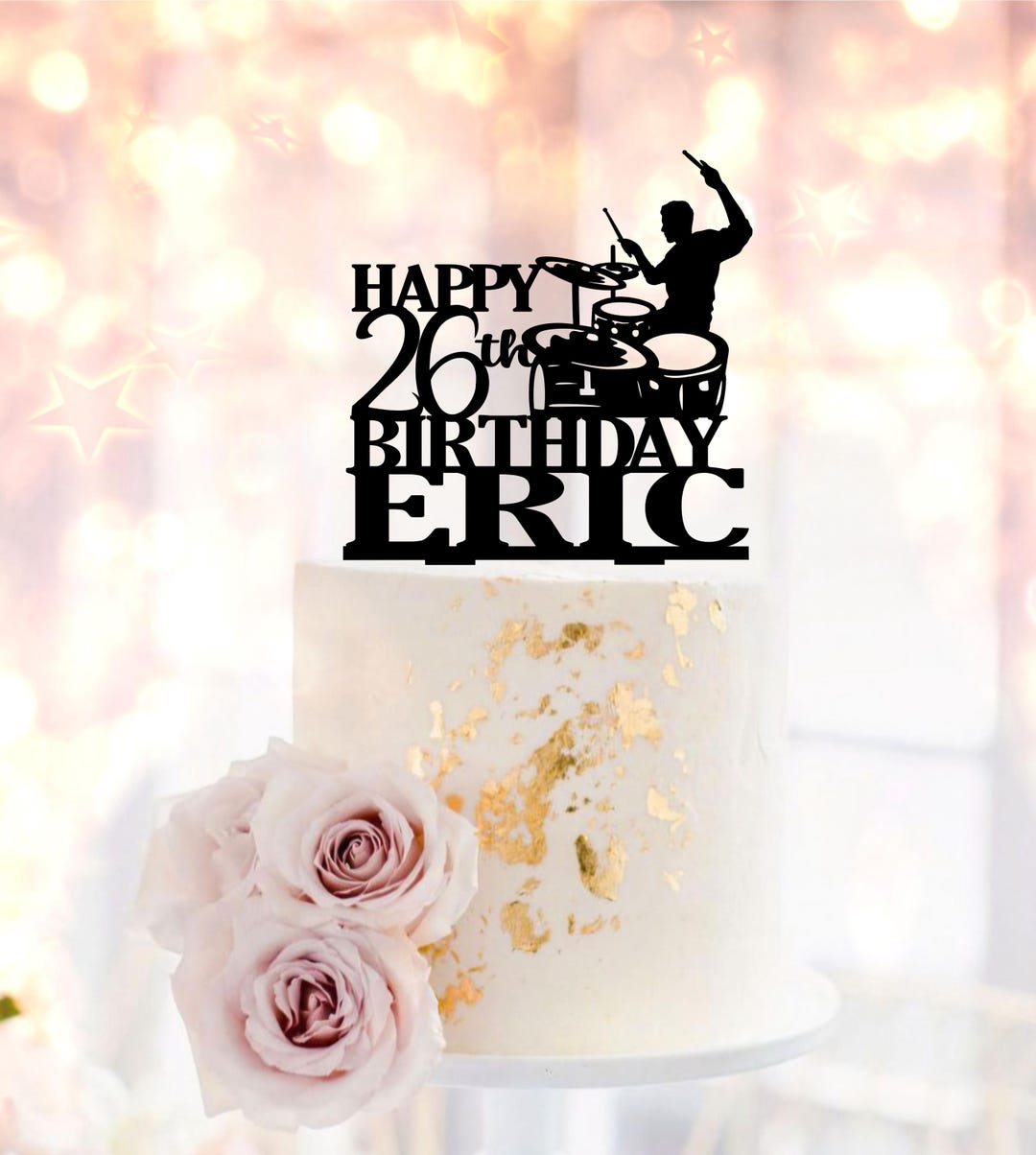 Drummer Birthday Cake Topper, Musician Birthday Drum Cake Topper ...