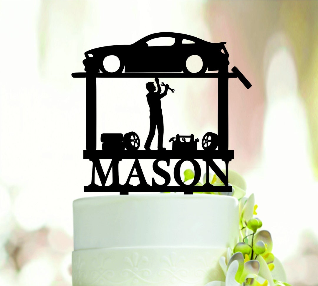 Mechanic Birthday Cake Topper, Auto Mechanic Retirement Cake Topper ...