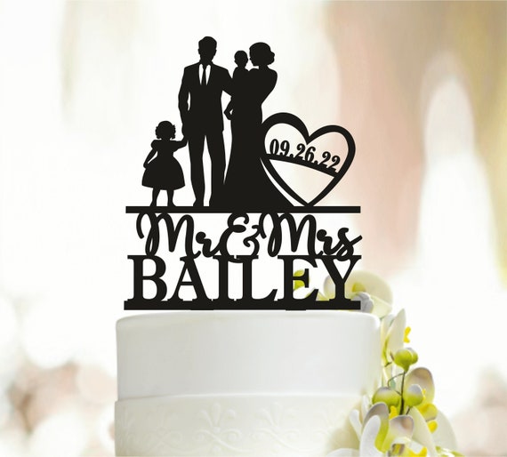 Family Cake Topper With Family Cake Topper With Kids Couple | Etsy