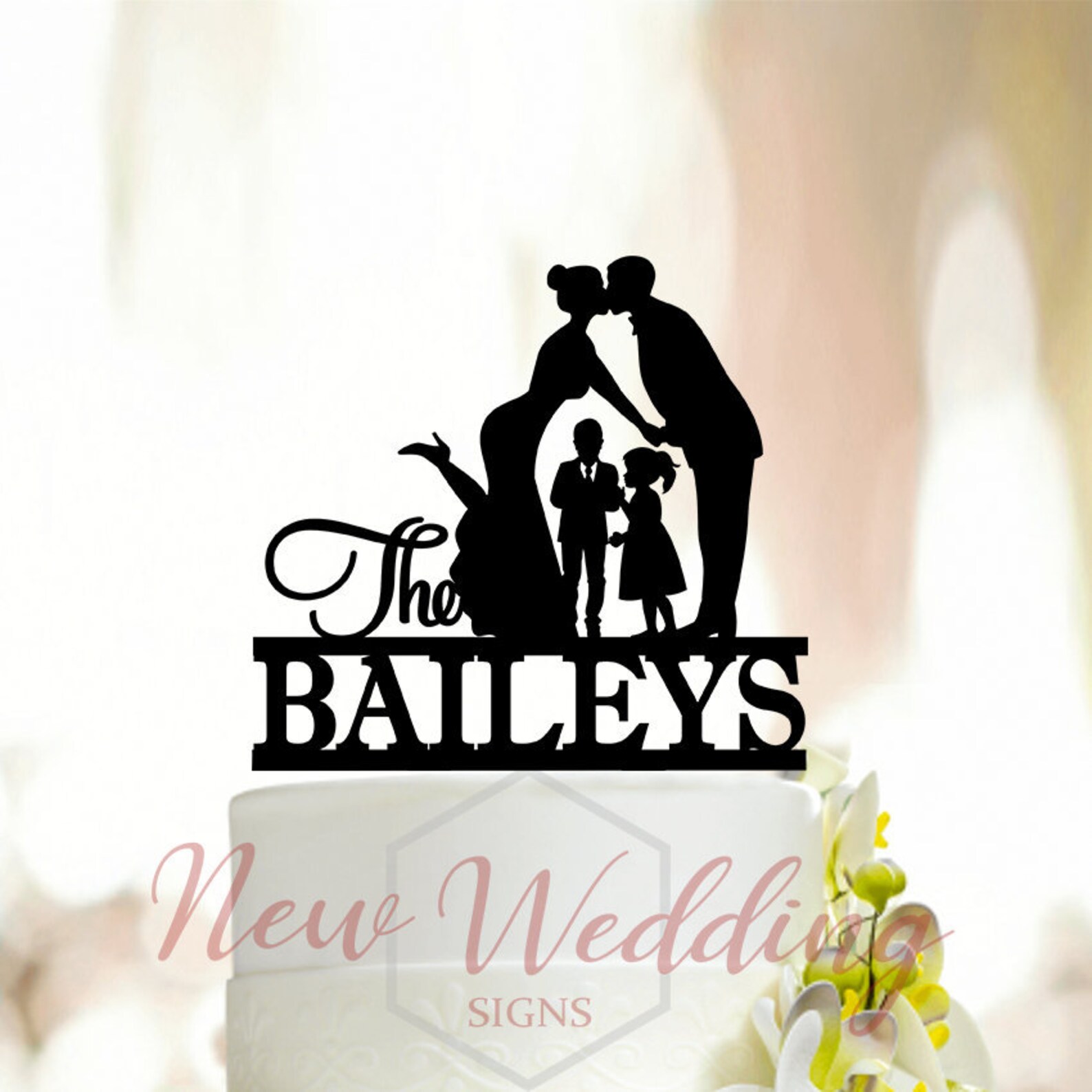 Family Cake Topperwedding Cake Topper With Childrenfamily | Etsy