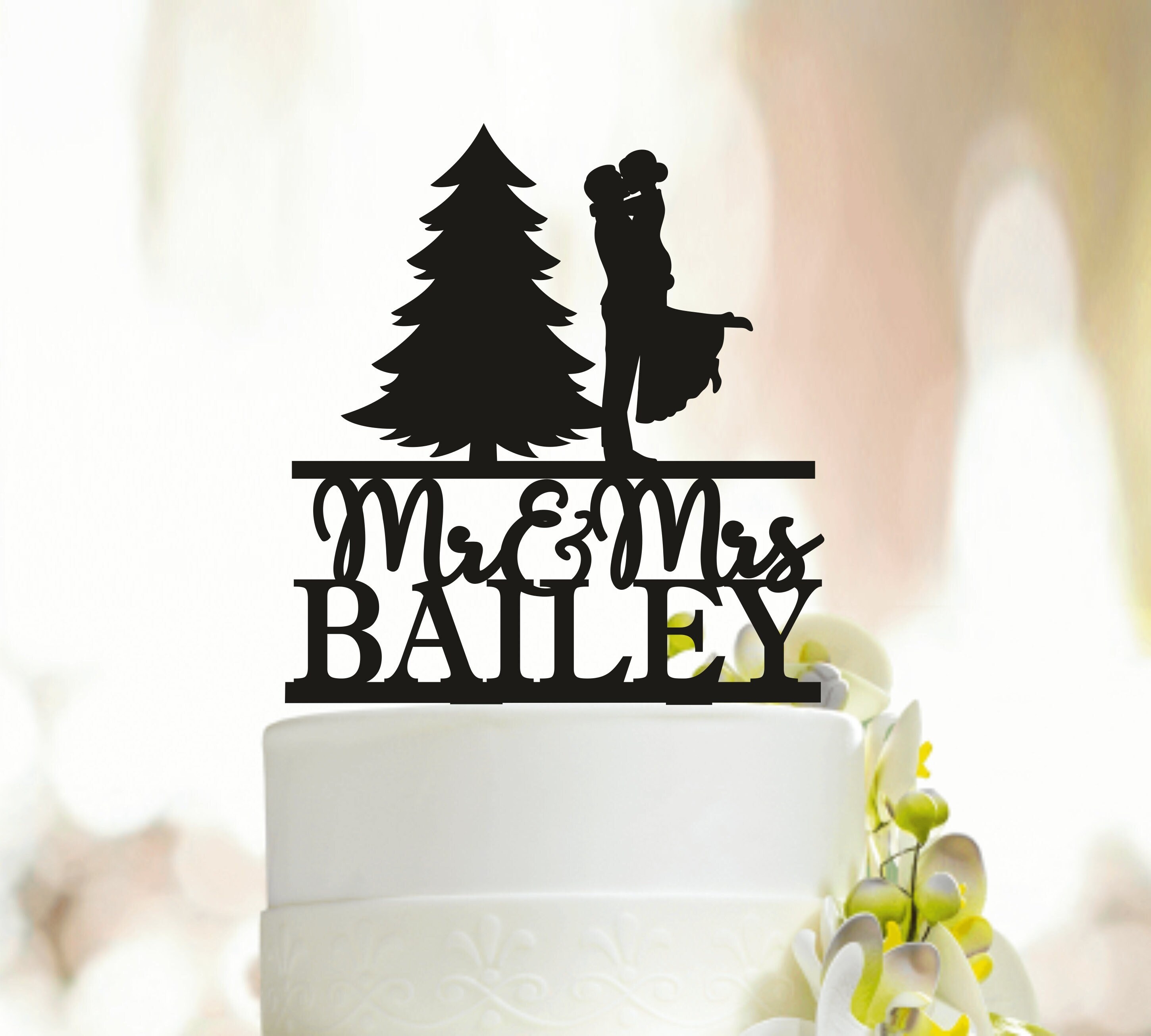 Christmas Tree Wedding Cake Topper Winter Wedding Cake | Etsy