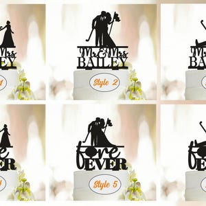 Golf Wedding Cake Topper, Wedding Cake Topper, Golfing Couple Cake ...