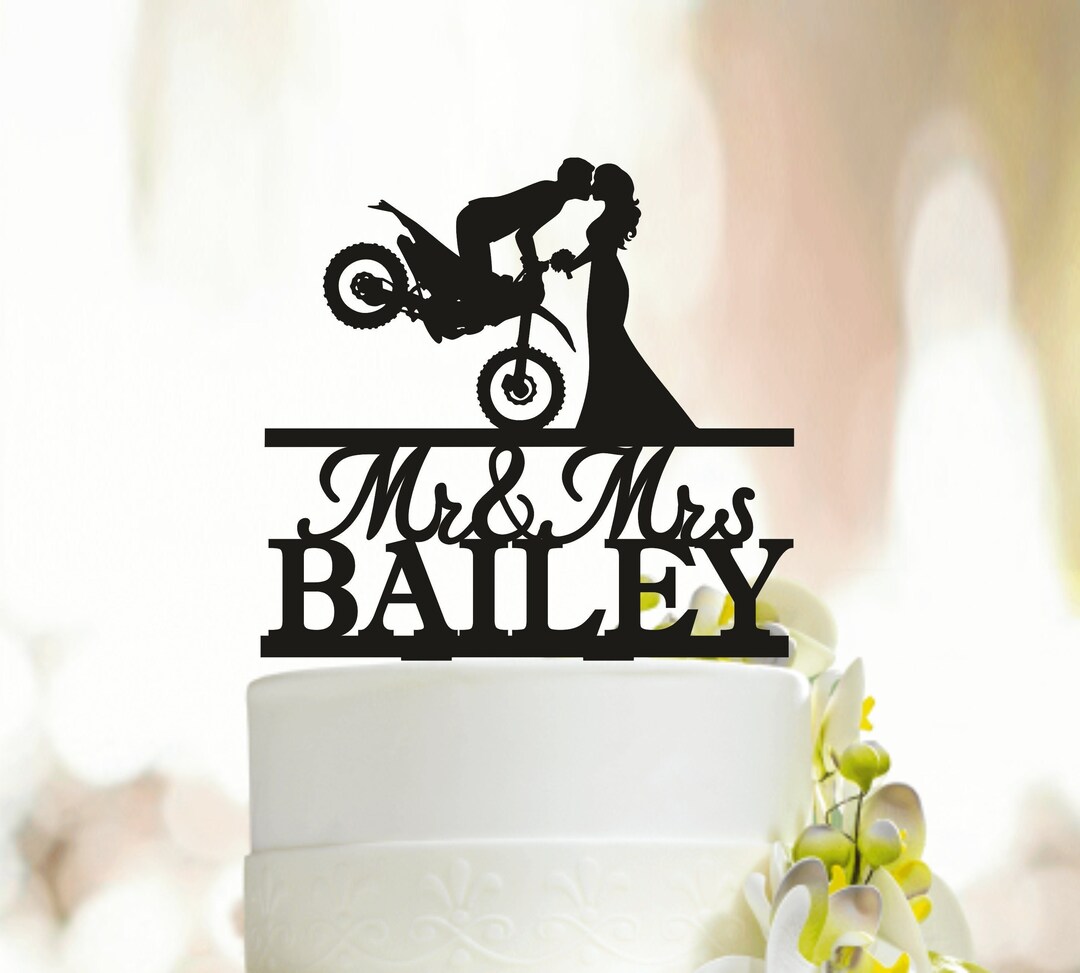 Motorcycle Cake Toppers, Motorcycle Wedding Cake Topper, Biker Cake ...