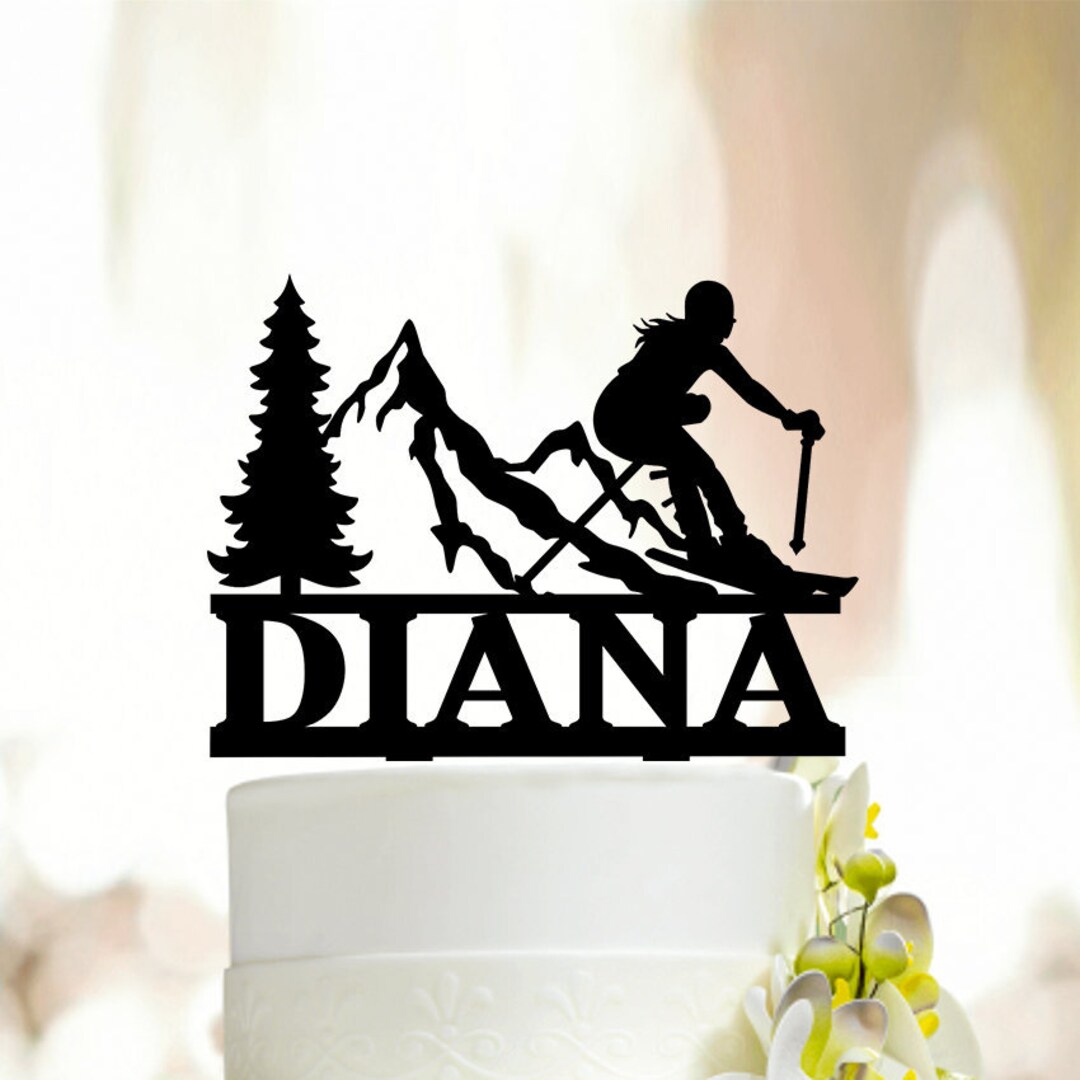 Skier Birthday Cake Topper, Skier Party Decor, Custom Birthday Cake ...