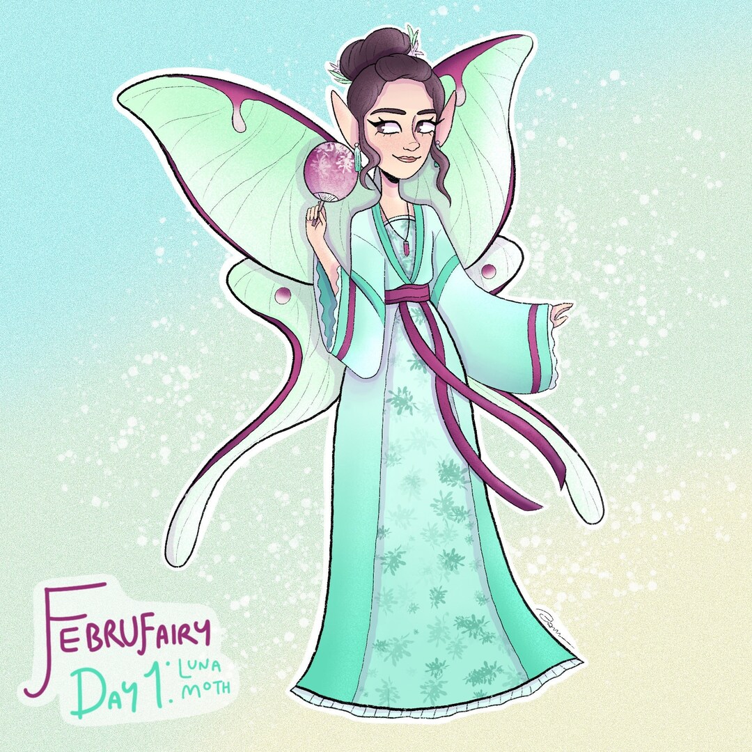 Luna Moth Fairy Physical Print - Etsy