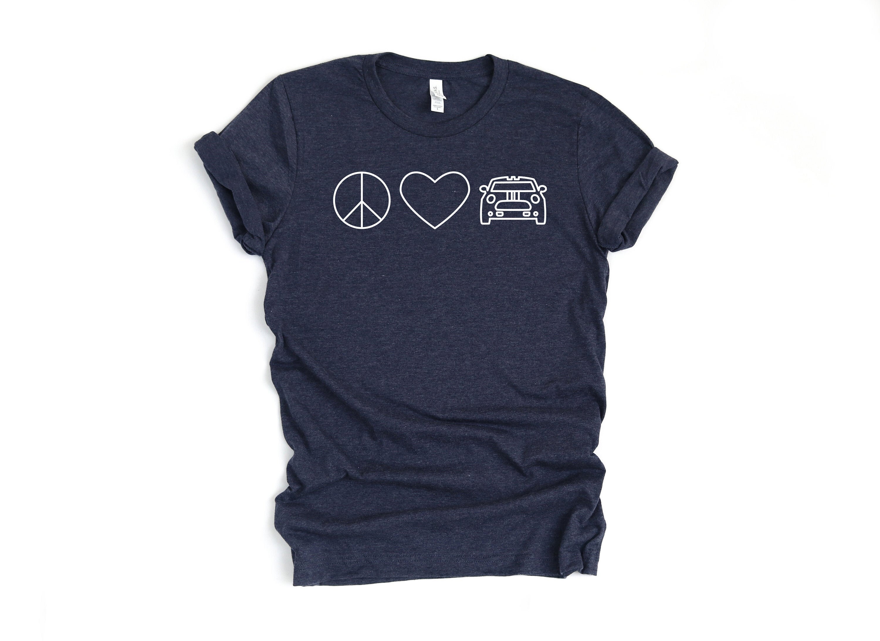 Peace Love Mini Front Heather Midnight Navy Mini Cooper - Etsy