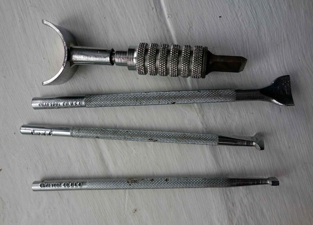 Vintage Set of 4 Leather Working Stamps Leather Tools Made in USA - Etsy