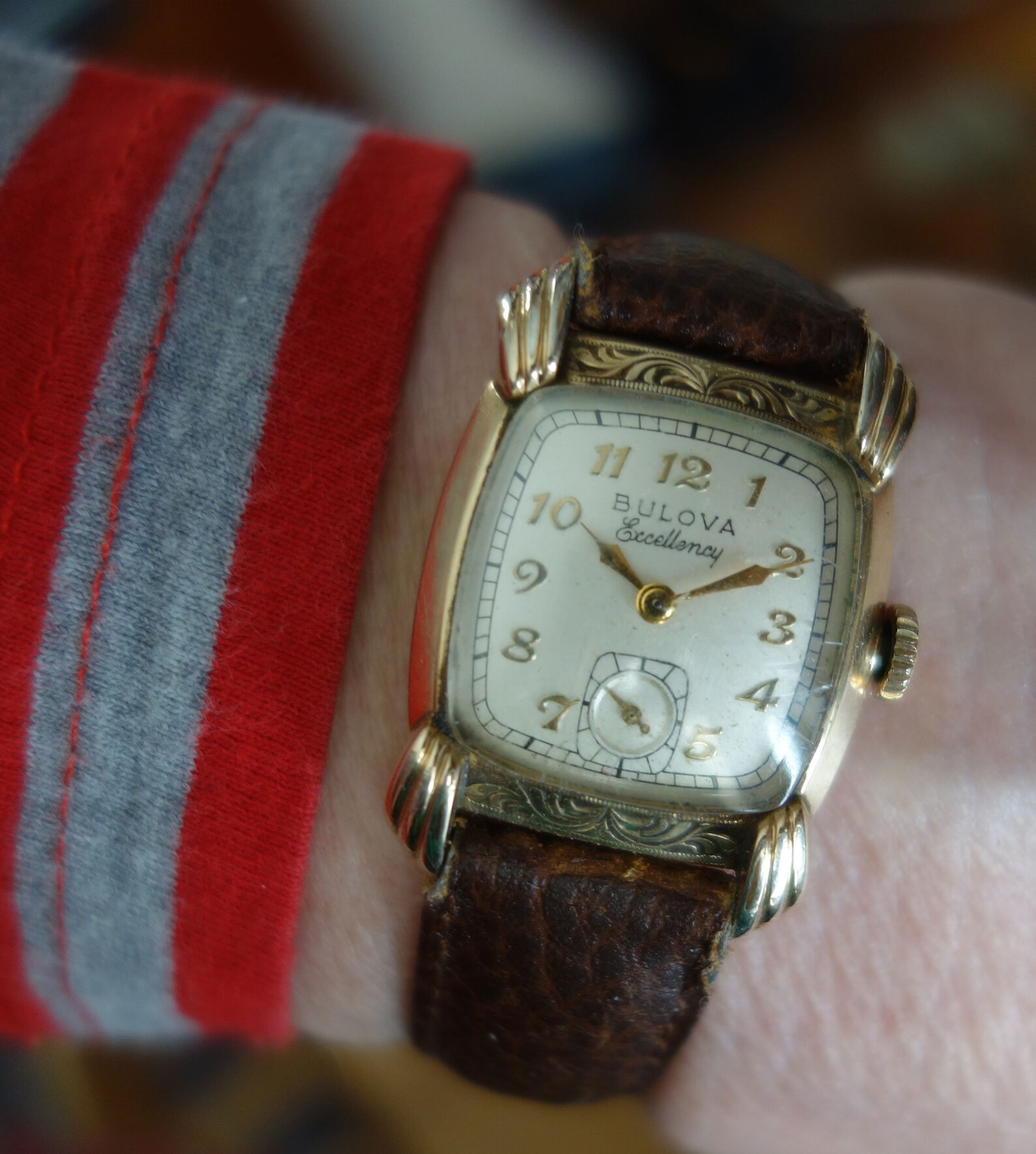 Vintage SERVICED BULOVA Excellency Art Deco Men's Mechanical Wristwatch ...