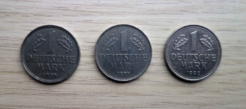 Vintage Set of Three 1 DEUTSCHE MARK Coins 1990, 1973, 1958 - Etsy