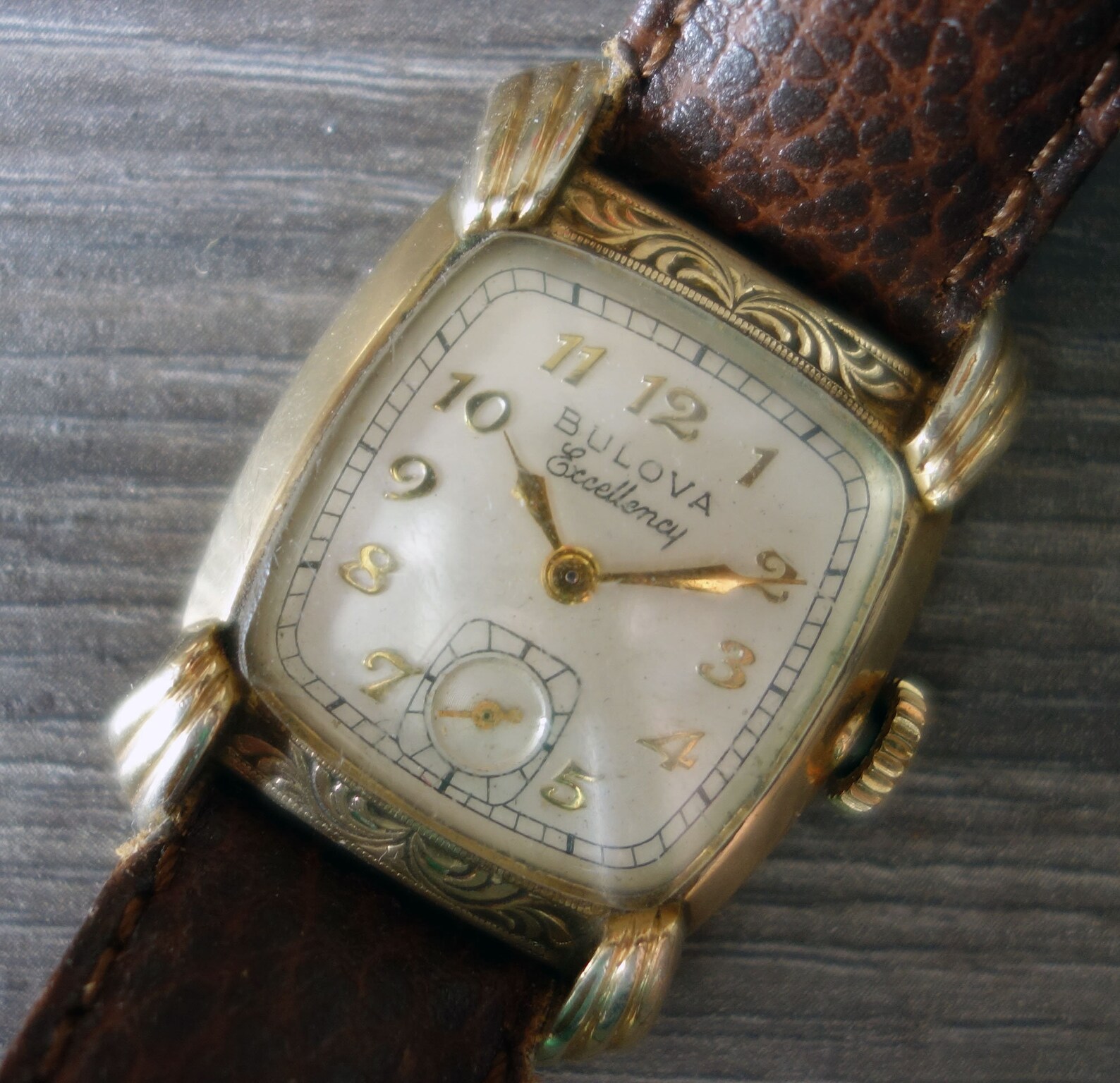 Vintage SERVICED BULOVA Excellency Art Deco Men's Mechanical Wristwatch ...