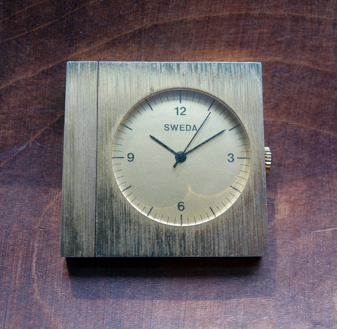 Vintage SWEDA Swiss Made Mid-century Digital Small Standing Bedside or ...