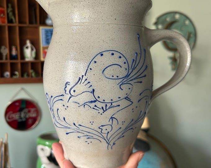 Cottagecore Country Farmhouse Pitcher Vessel Stoneware Pottery - Etsy