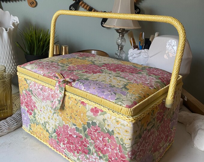 Large Vintage Sewing Box Cottagecore Country Famrhouse - Etsy