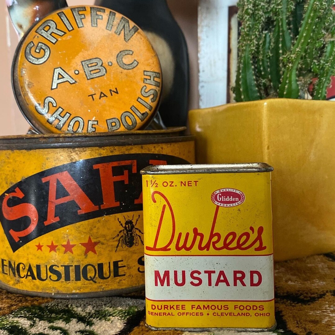 Vintage Durkee's Mustard Tin Cottagecore Country Farmhouse - Etsy