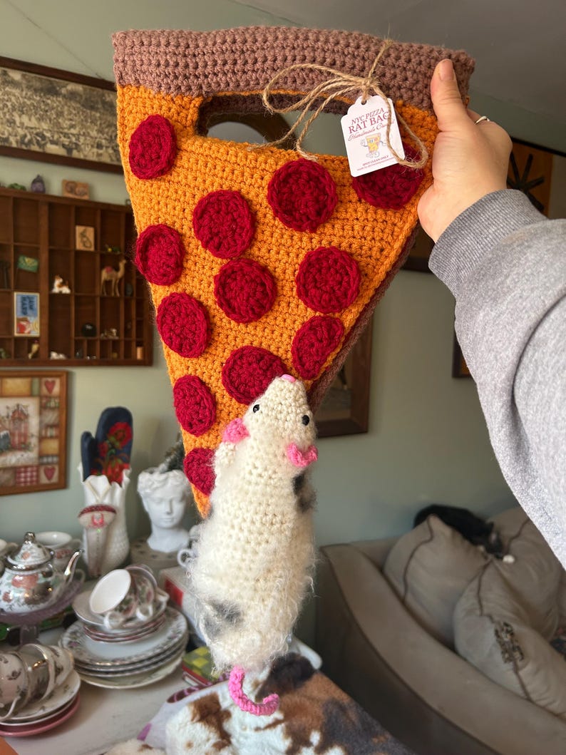 NYC Pizza Rat Crochet Bag - Etsy