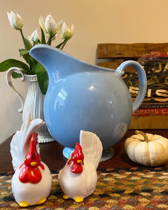 Vintage Powder Blue Wide Mouth Pitcher - Etsy