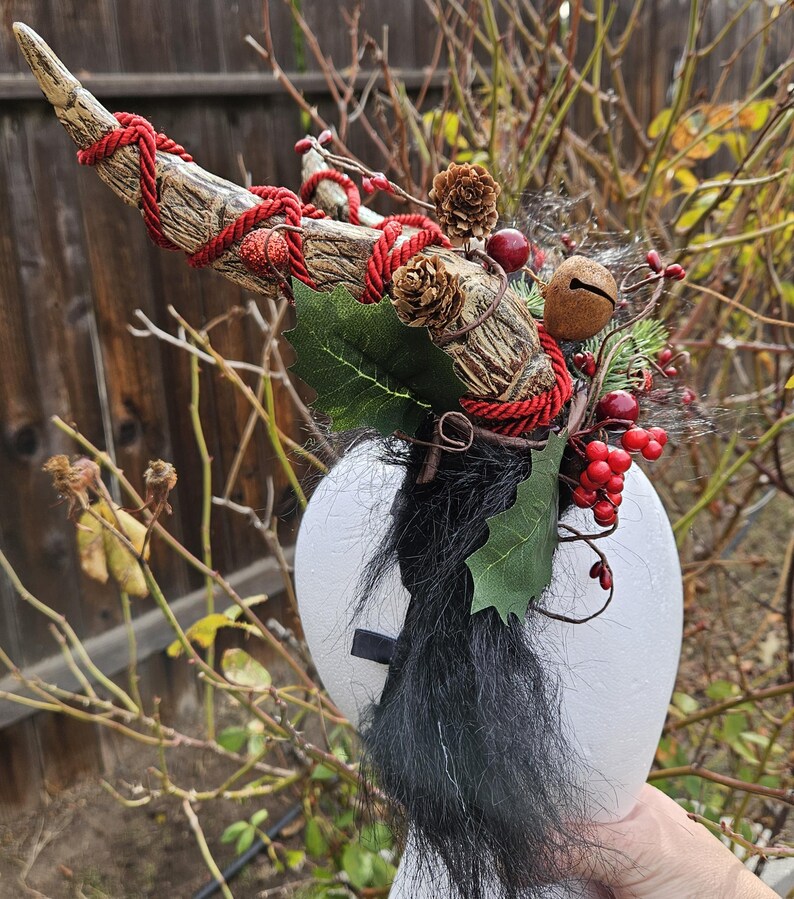 Krampus Horns Headdress Costume Cosplay Krampusnacht Dark Christmas ...