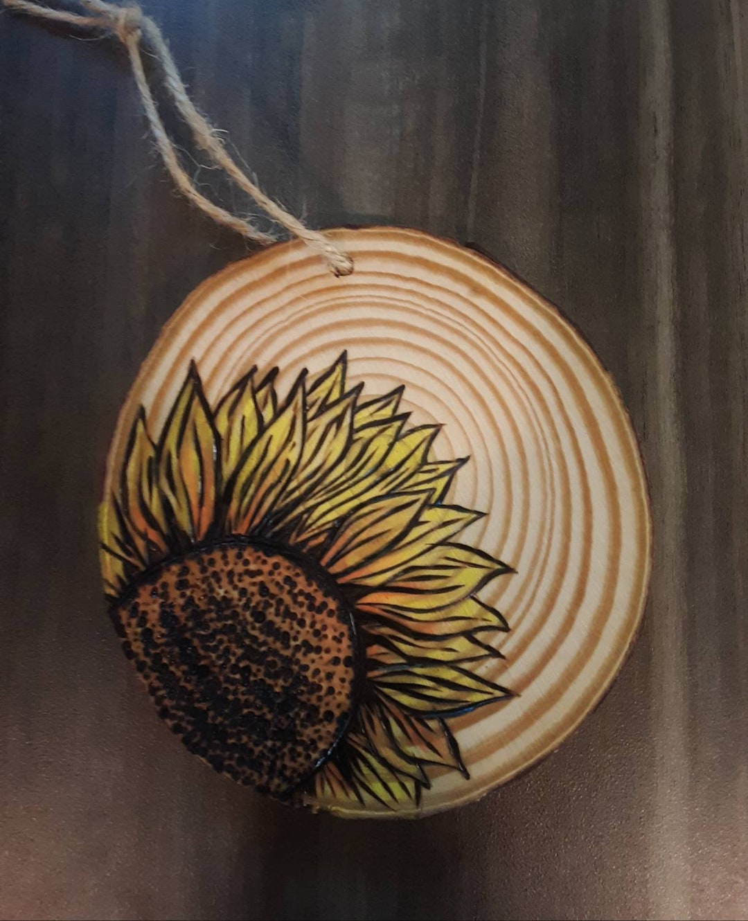 Sunflower Woodburning - Etsy